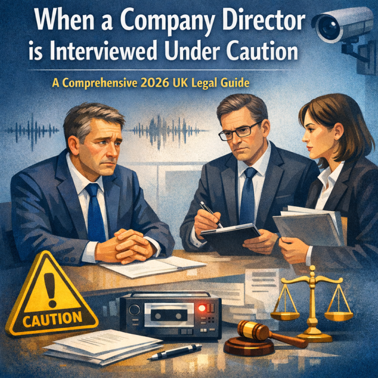 What happens when a company director is interviewed under caution? A ...